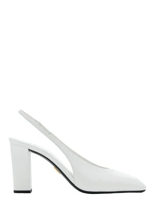Prada Leather Slingback Pumps - White