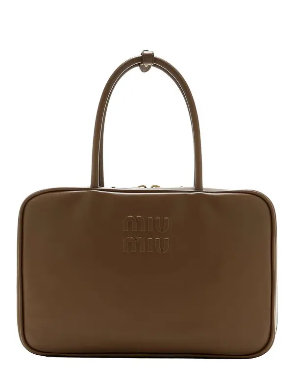Miu Miu Beau Leather Bowling Bag - Green