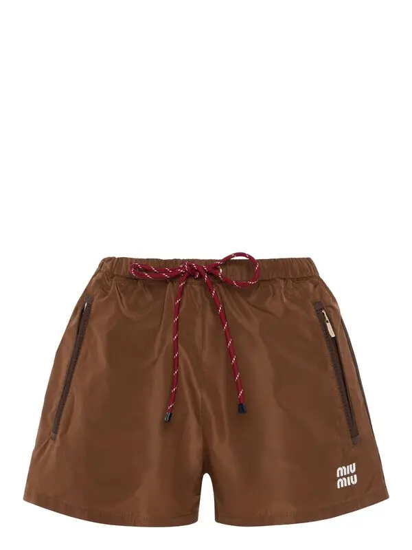 Miu Miu Tech-canvas Short - Brown