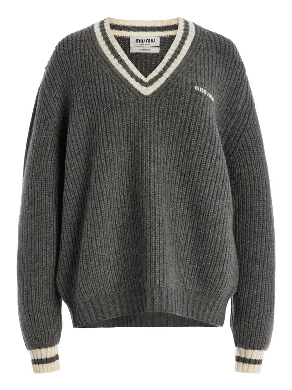 Miu Miu Oversized Cashmere Sweater - Grey