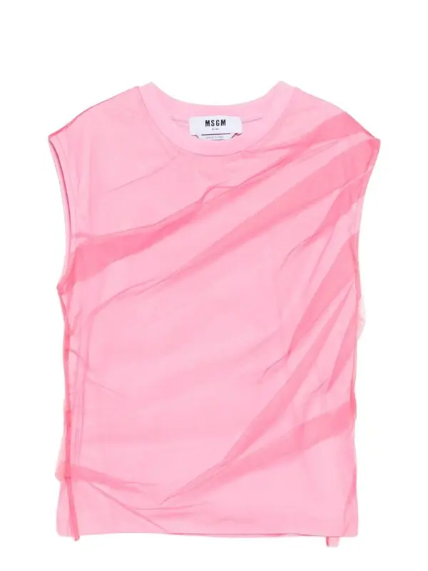 MSGM Mesh Detailing Top - Pink