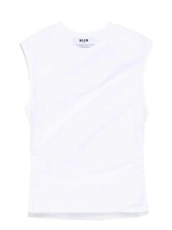 MSGM Mesh Detailing Top - White
