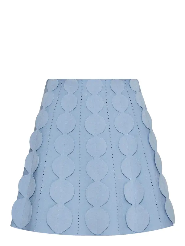 Oscar De La Renta Geometric Circle Knitted Mini Skirt - Blue