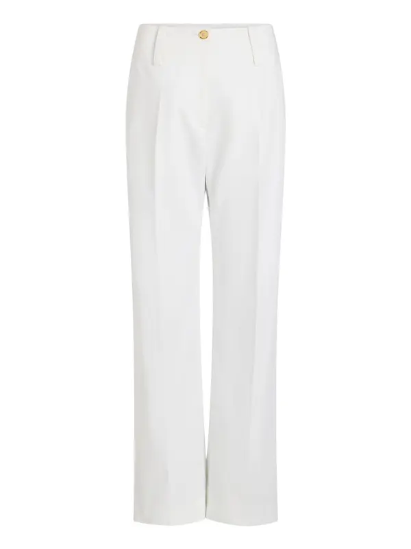 Patou Wide-waistband Gabardine Trousers - White