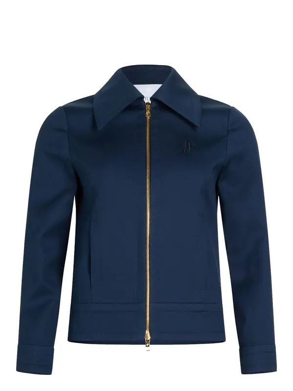 Patou Zip-up Cropped Twill Jacket - Blue