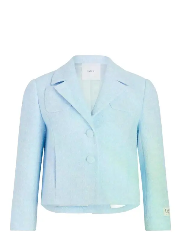 Patou Cropped Tweed Jacket - Blue