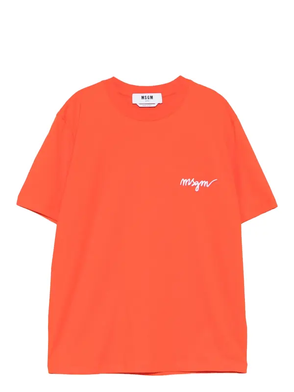 MSGM Embroidered Logo T-shirt - Red