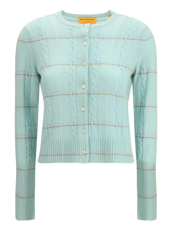 Guest In Residence Jane Check Cardigan - Blue