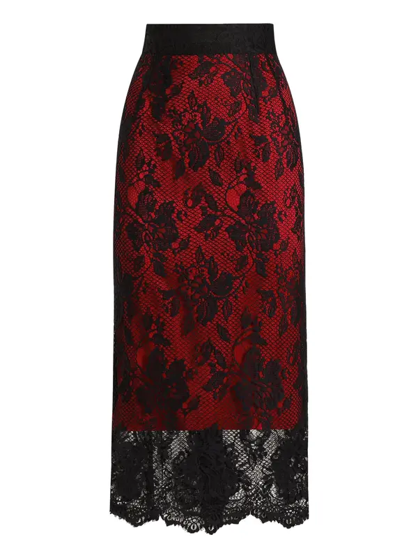Dolce & Gabbana Lace Pencil Skirt - Black