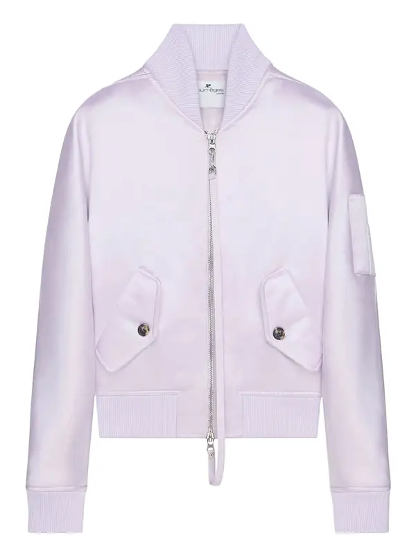 COURREGES Satin Bomber Jacket - Pink