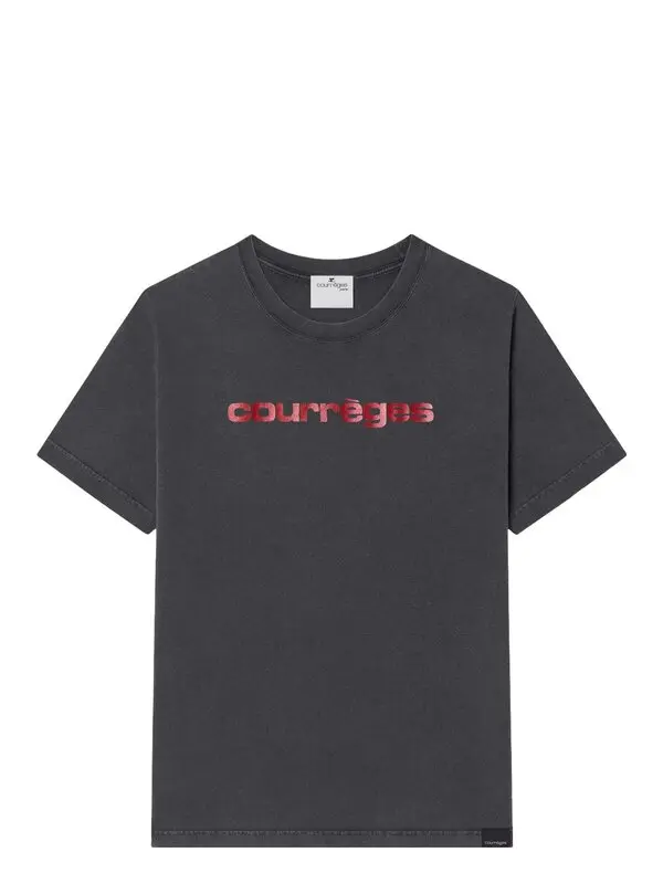 COURREGES Logo-print T-shirt - Grey