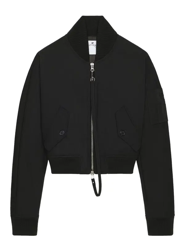 COURREGES Cropped Bomber Jacket - Black