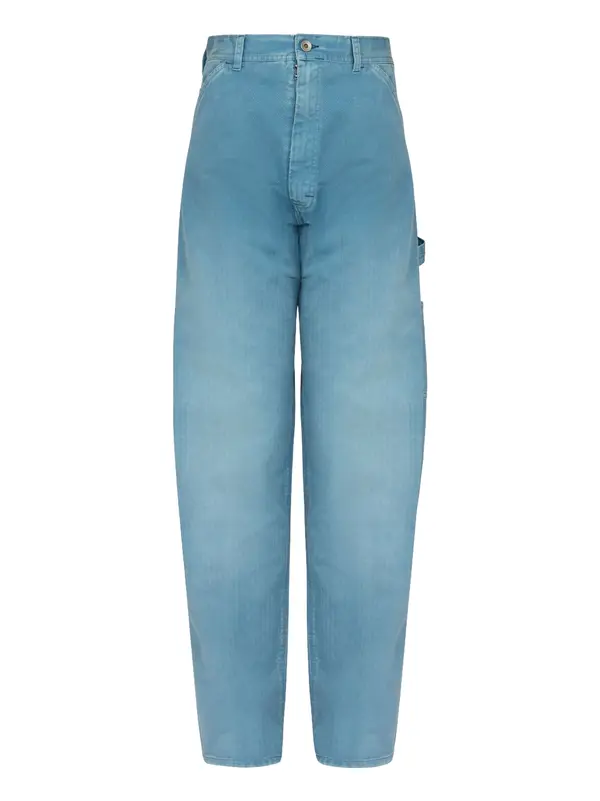 MAISON MARGIELA Embroidered-logo Wide-leg Jeans - Blue