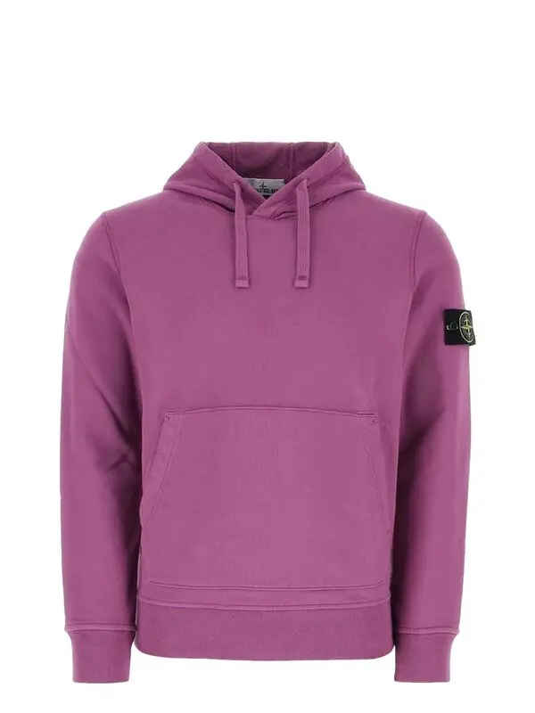 Stone Island Logo Hoodie - Purple