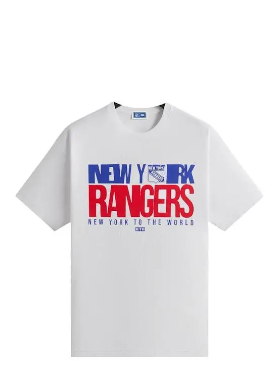 Kith X New York Rangers New York To The World Vintage Tee Shirt - White