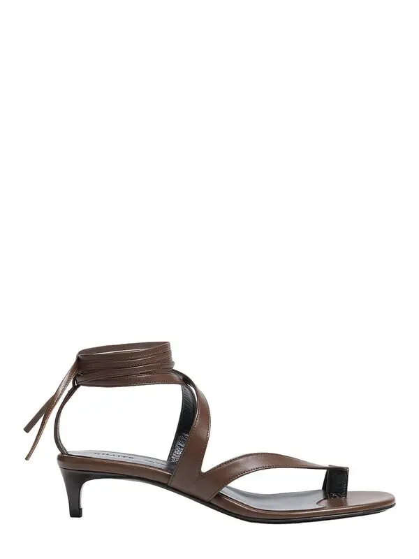 Khaite Aimee Strappy Leather Sandals - Brown
