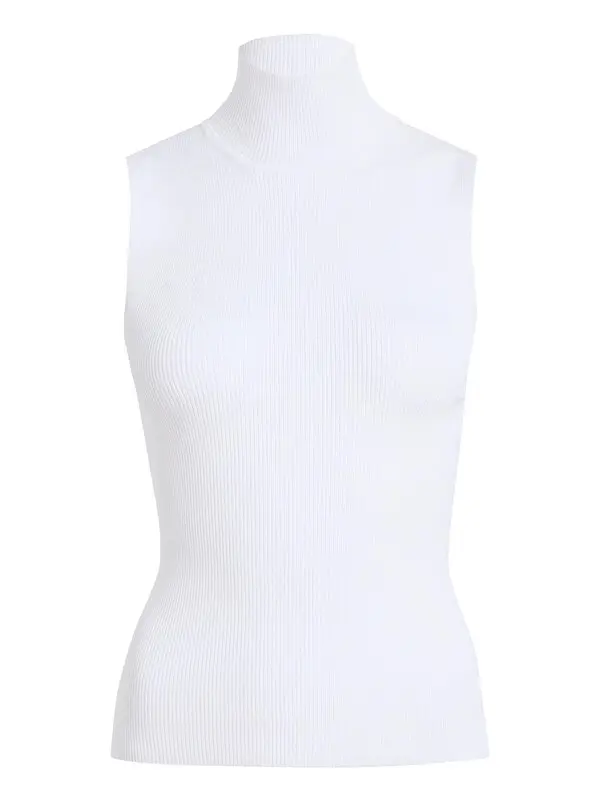 Khaite Benita Ribbed-knit Turtleneck Top - White