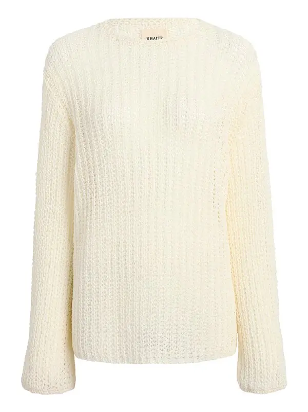 Khaite Elowen Knit Cotton Sweater - Ivory