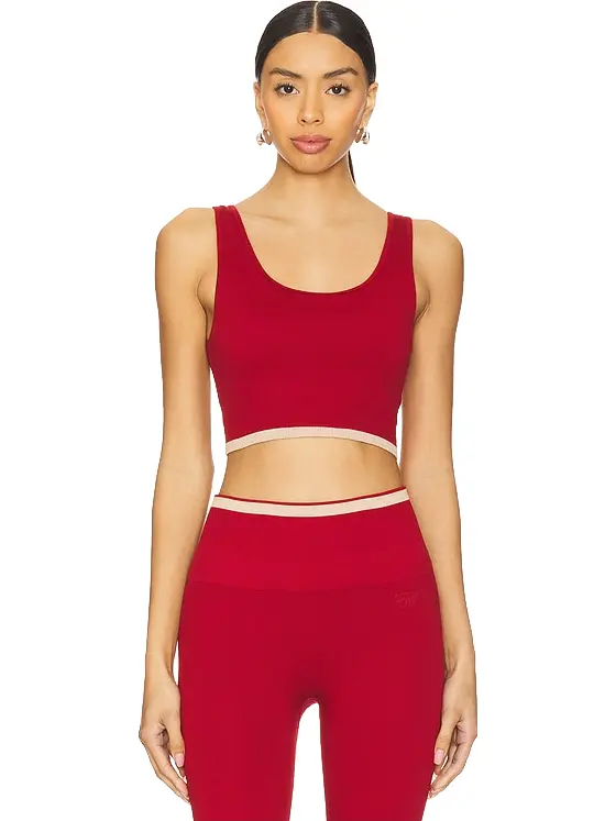 Spiritual Gangster Love Longline Bra In Red - Red Heart