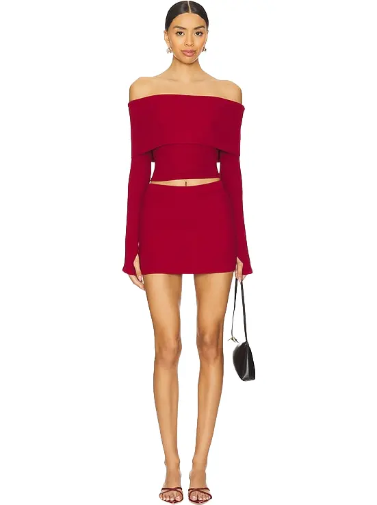 Superdown Marks Skirt Set - Oxblood