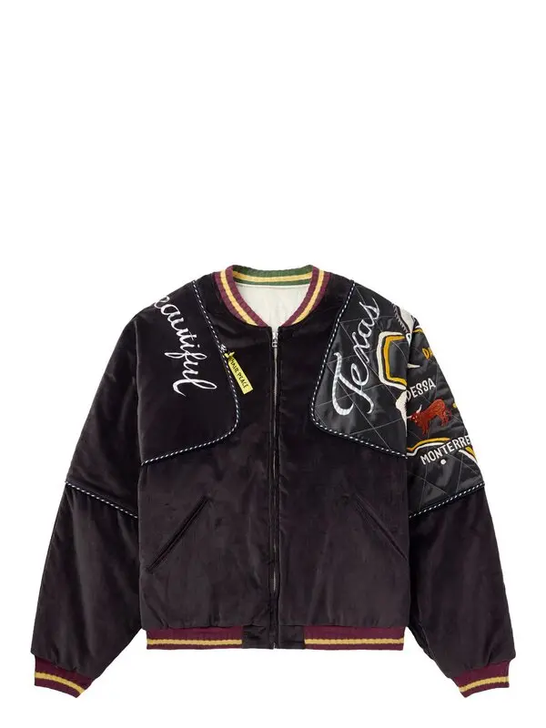 Kapital Embroidered Quilted Bomber Jacket - Black