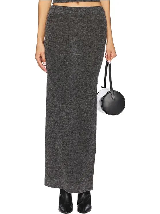 EAVES Mae Maxi Knit Skirt - Charcoal Grey