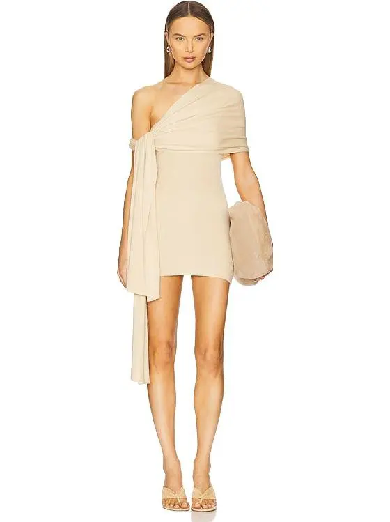 AYA MUSE Chara One Shoulder Dress - Tan