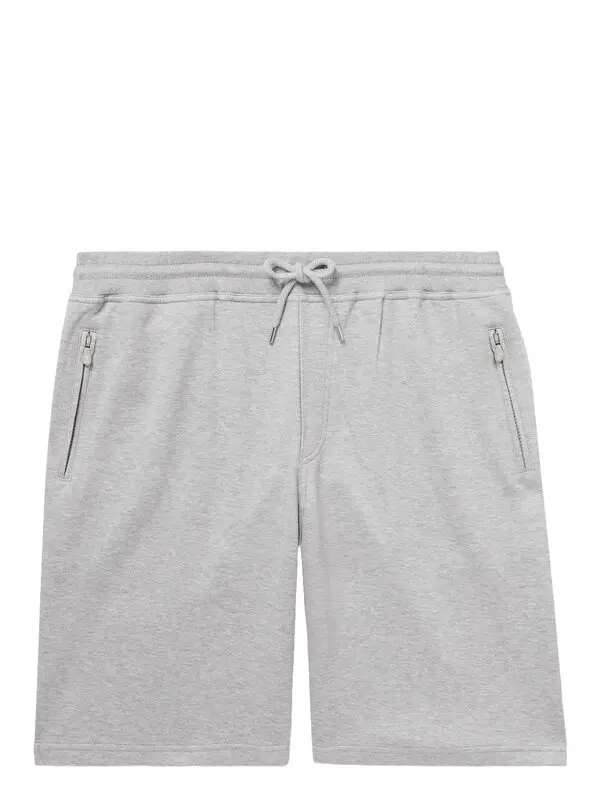 Brunello Cucinelli Straight-leg Cotton-blend Jersey Drawstring Shorts - Gray