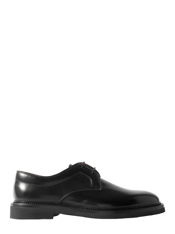 Dunhill Apsley Glossed-leather Derby Shoes - Black