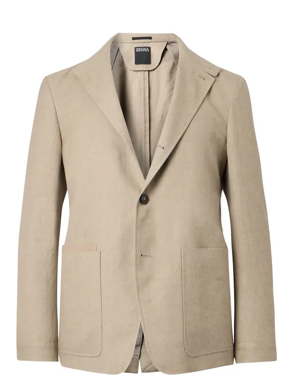 Zegna Il Conte Linen And Wool-blend Jacket - Neutrals