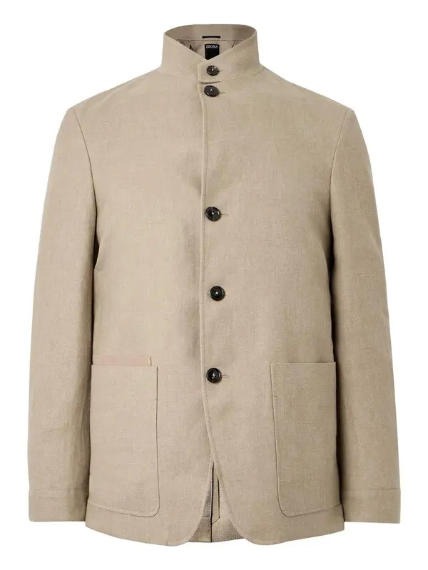Zegna Il Conte Linen And Wool-blend Jacket - Neutrals