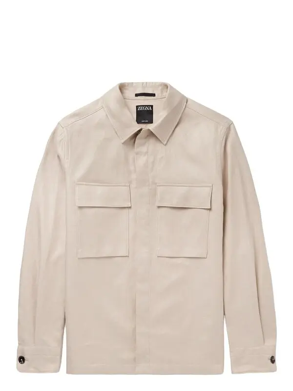 Zegna Linen-twill Overshirt - Neutrals