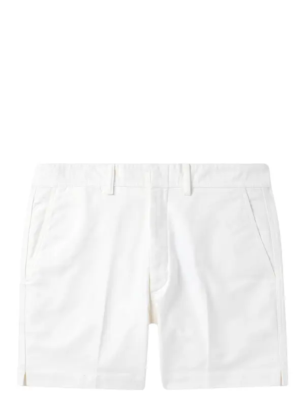 TOM FORD Slim-fit Cotton-twill Shorts - Neutrals