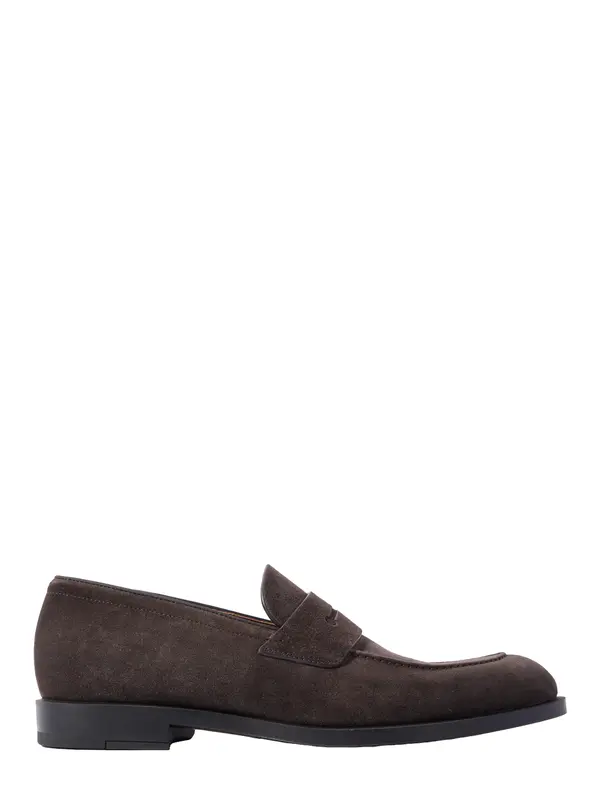 Zegna Classic Suede Penny Loafers - Brown