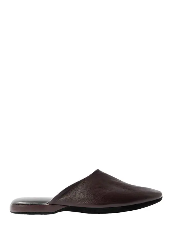 Charvet Nappa Leather Slippers - Brown