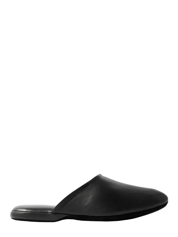 Charvet Nappa Leather Slippers - Black