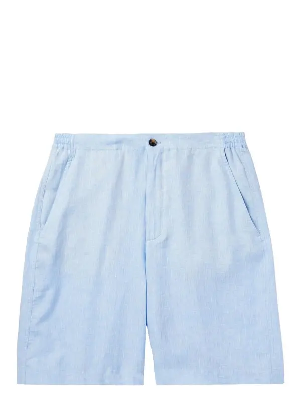 Loro Piana Straight-leg Linen Shorts - Blue