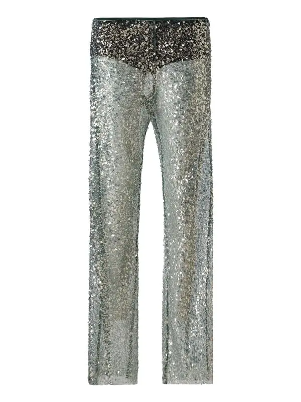 SIEDRES Alexium Sequined Straight-leg Pants - Green