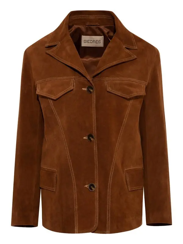 SIEDRES Asean Suede Leather Jacket - Brown