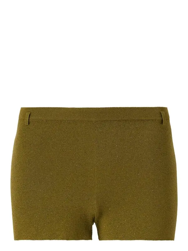 SIEDRES Sou Metallic Knit Shorts - Khaki