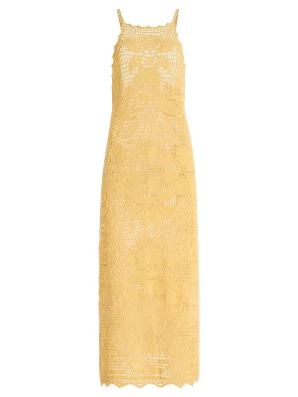 ALL THAT REMAINS Luca Crocheted Cotton Dress - Yellow