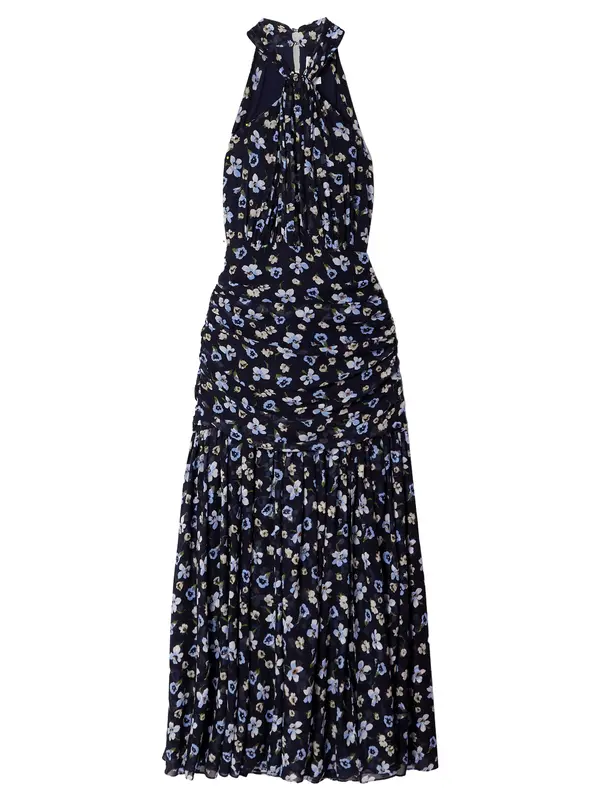 Veronica Beard Brock Floral-print Midi Dress - Blue