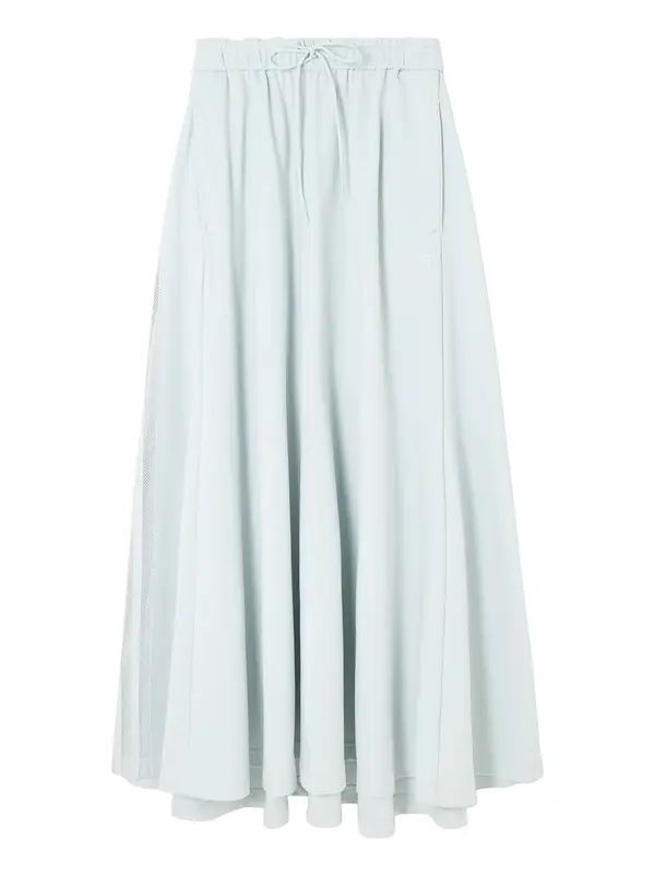 Adidas Originals By Alexander Wang Pleated Piqué Midi Skirt - Gray