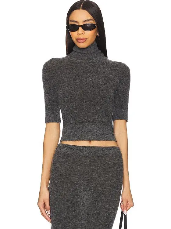 EAVES Mae Knit Top - Charcoal