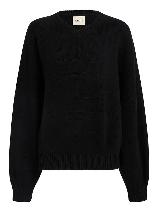 Khaite Wolfe Oversized Knit Cashmere Sweater - Black