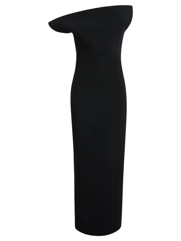 Khaite Cato Draped Maxi Dress - Black