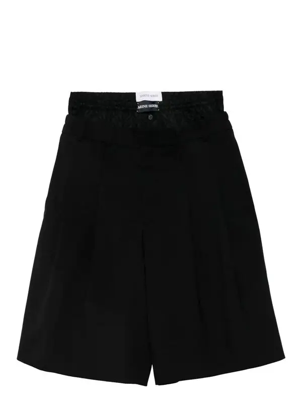 MARINE SERRE Twill Shorts - Black
