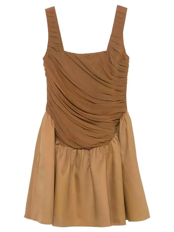 ABADIA Kaya Mini Dress - Brown