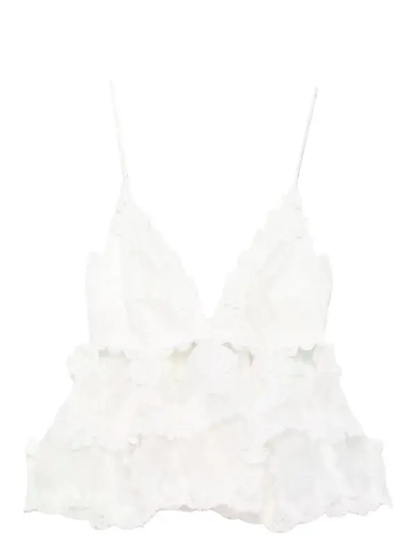 Zimmermann Crush-lace Tiered Top - White