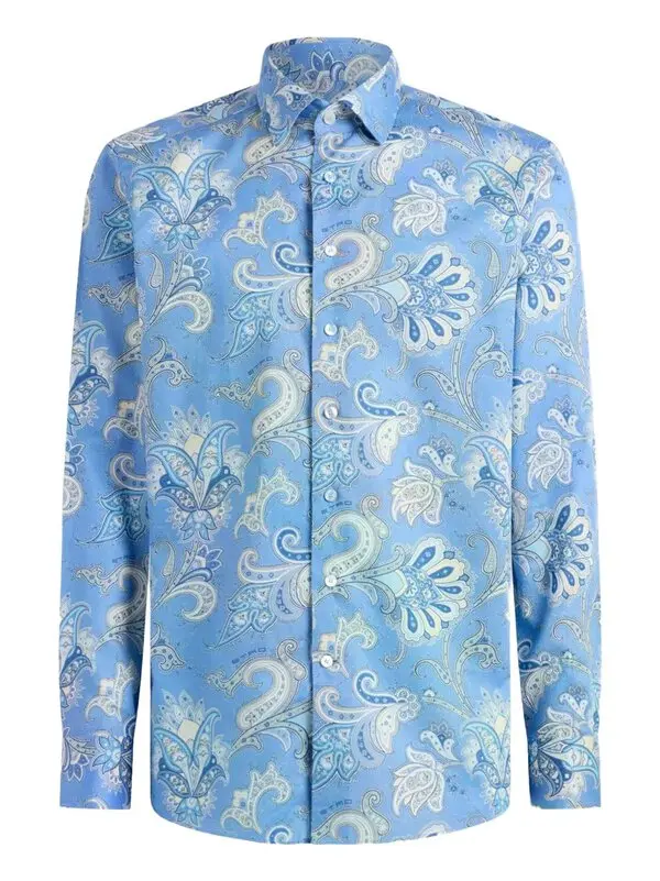Etro Maxi Flower Paisley Shirt - Blue